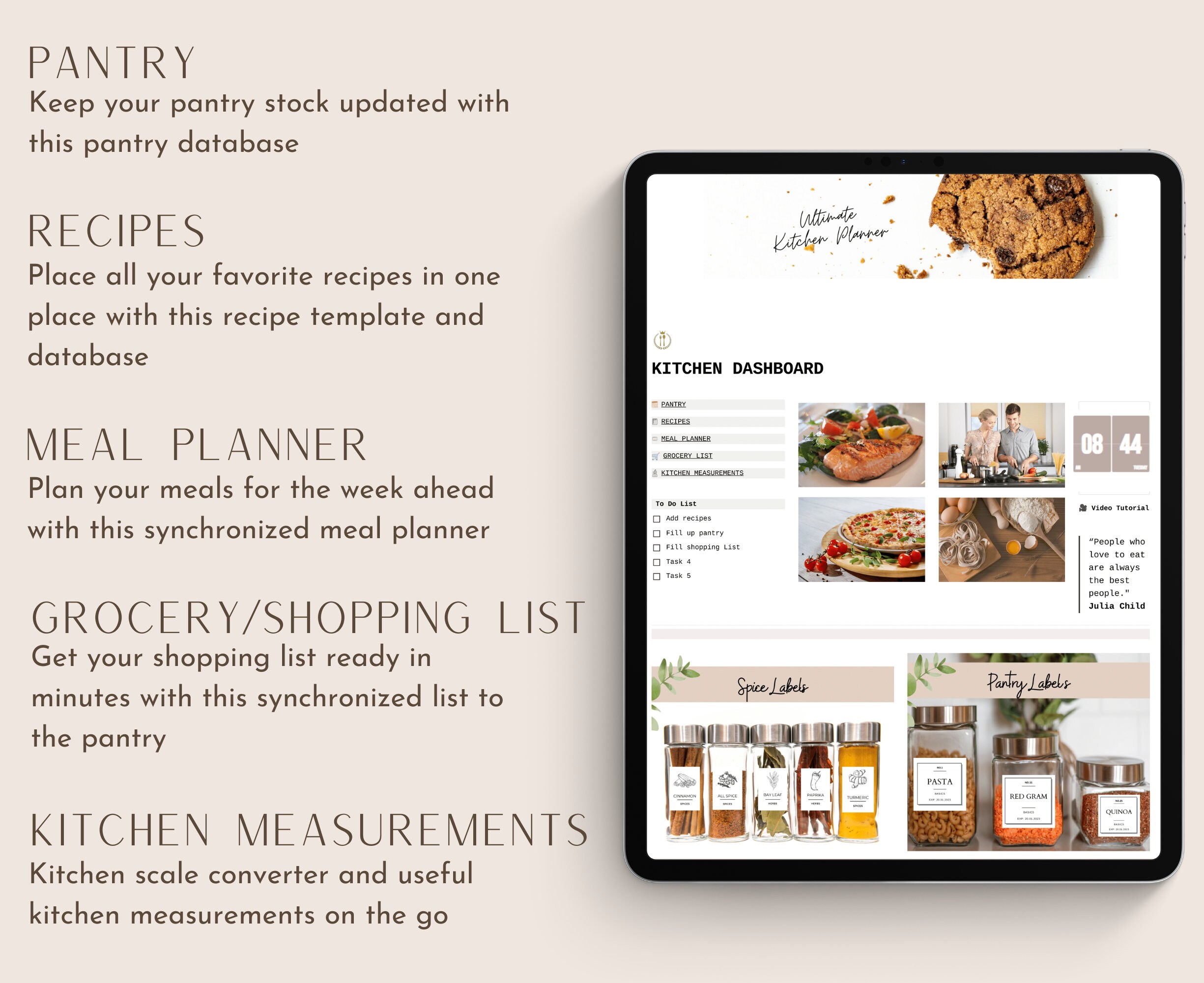 Notion Template Ultimate Kitchen Planner Weekly Meal - Etsy