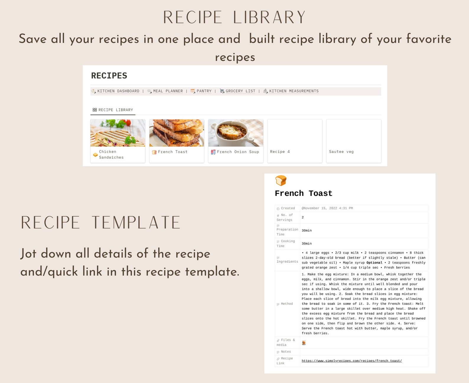 Notion Template Ultimate Kitchen Planner Weekly Meal - Etsy