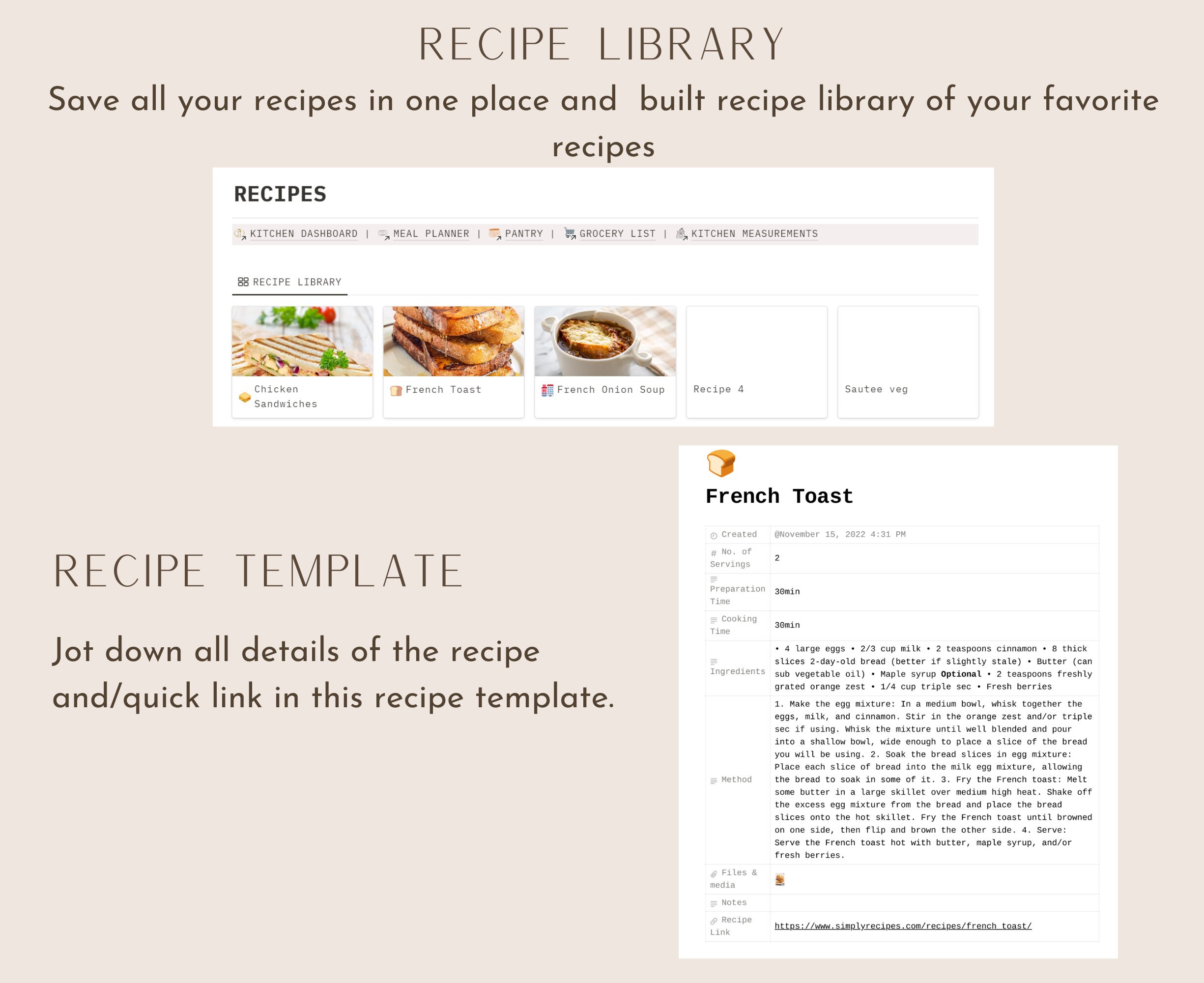 Notion Template Ultimate Kitchen Planner Weekly Meal - Etsy