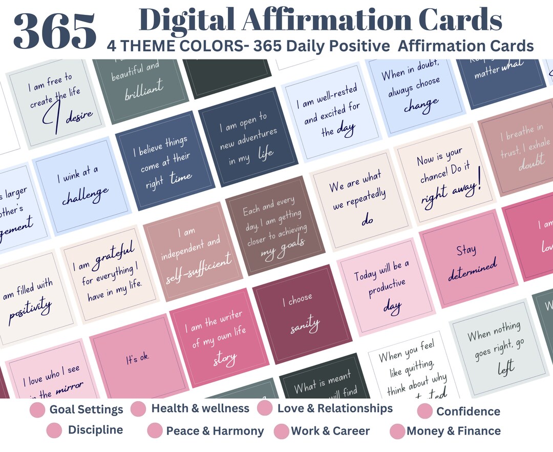 Daily Affirmation Cards Printable Affirmation Deck Vision - Etsy