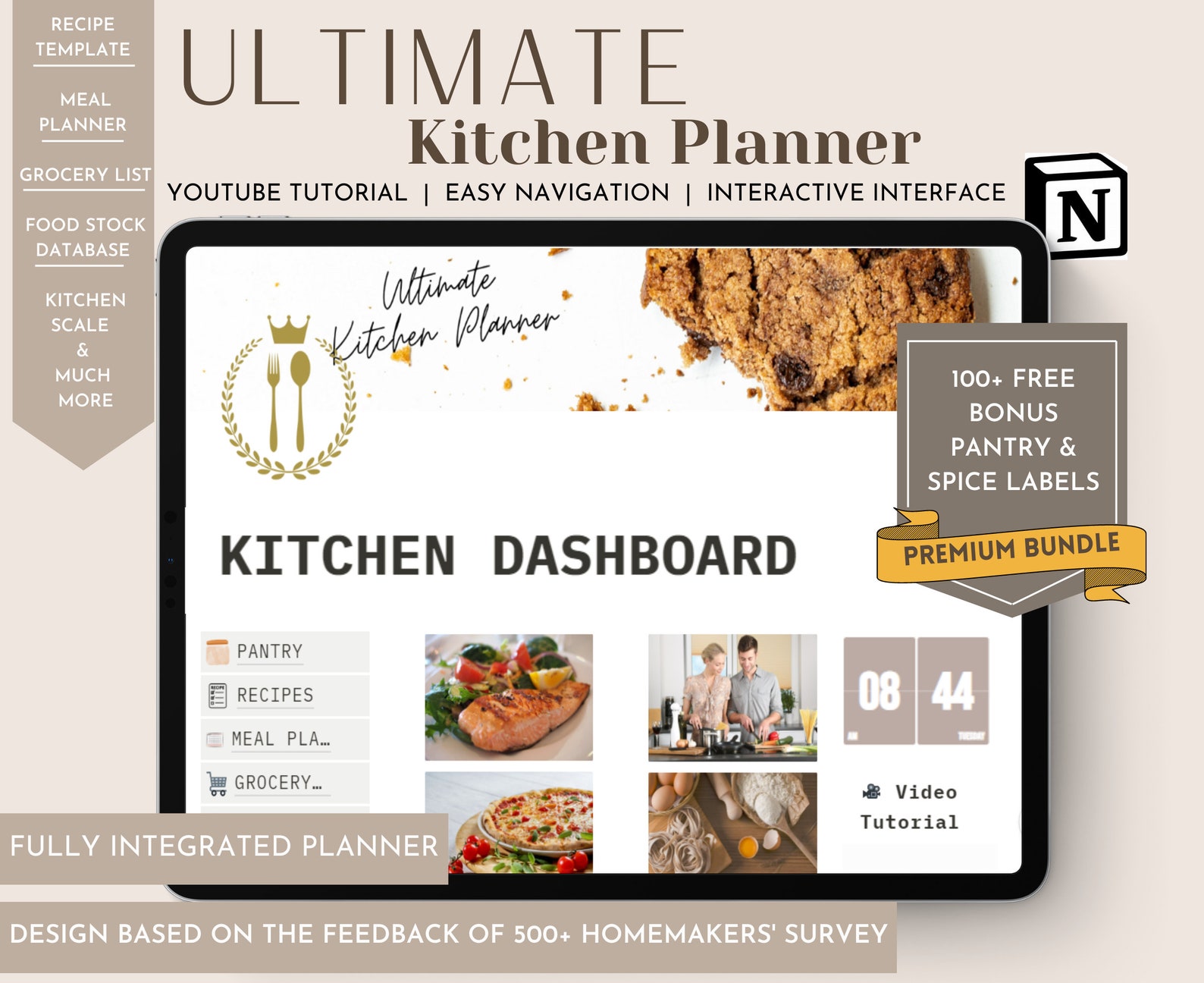 Notion Template Ultimate Kitchen Planner Weekly Meal - Etsy