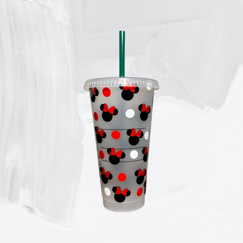 Minnie Mouse Tumbler Minnie Ears Cold Cup Minnie Mouse Starbucks Cup - Etsy