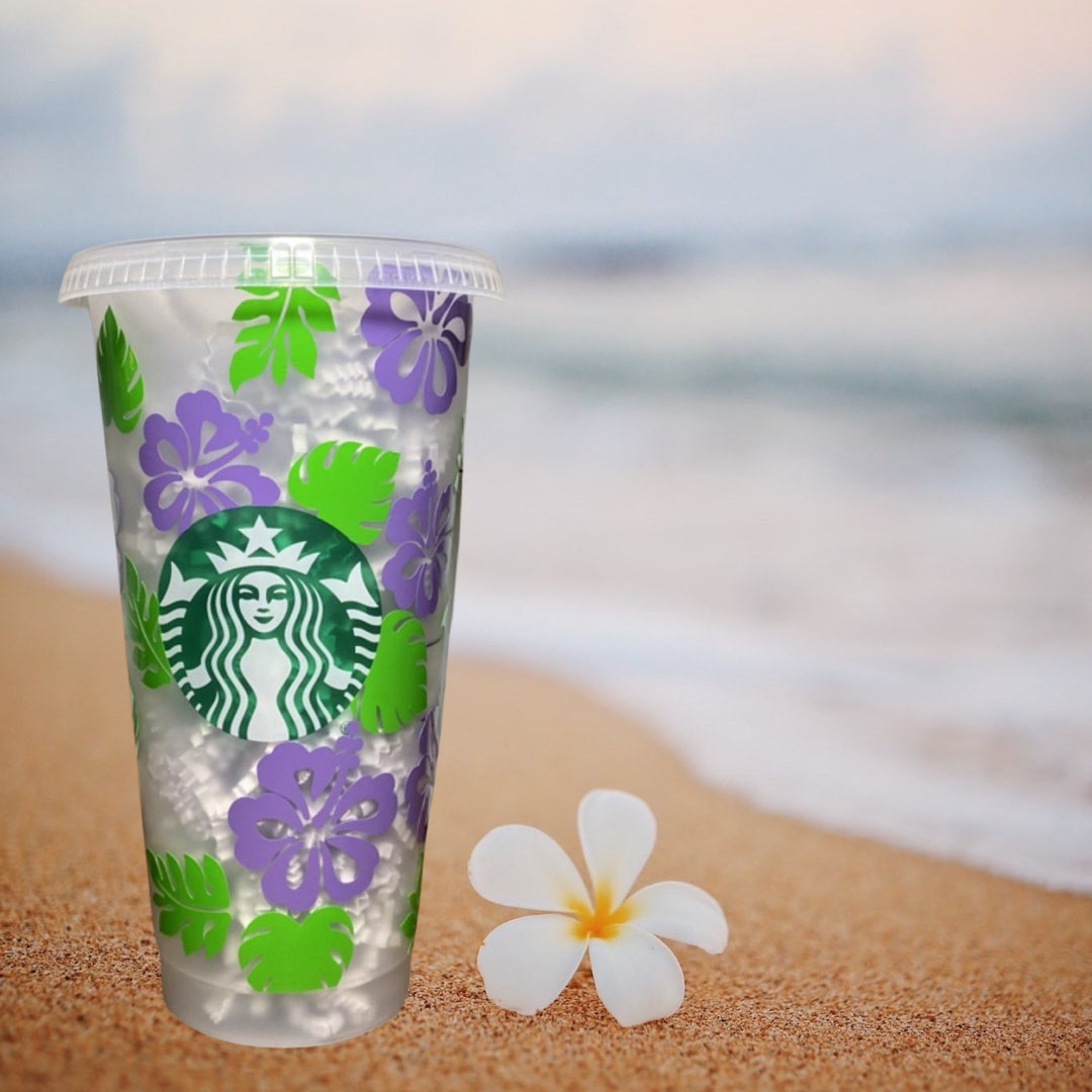 Hibiscus Flower Cup L Hibiscus Flower & Monstera Cold Cup L Hibiscus ...