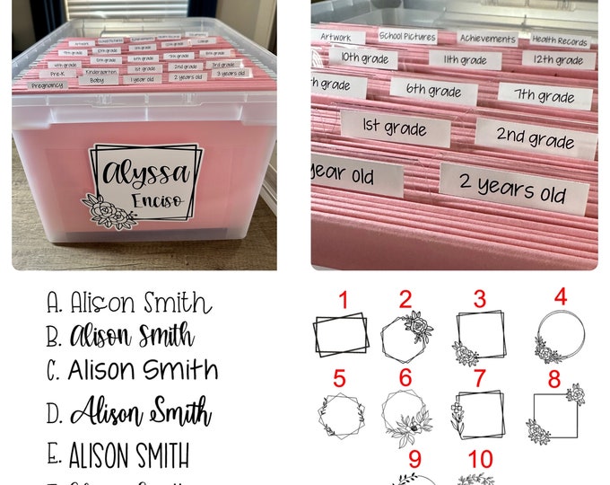 Milestone Sticker Tote Labels DIY Kids File Box Baby Memory Box - Etsy