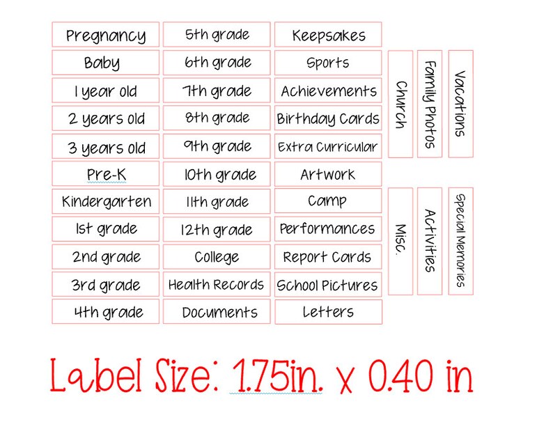 Milestone Sticker Tote Labels DIY Kids File Box Baby Memory Box - Etsy