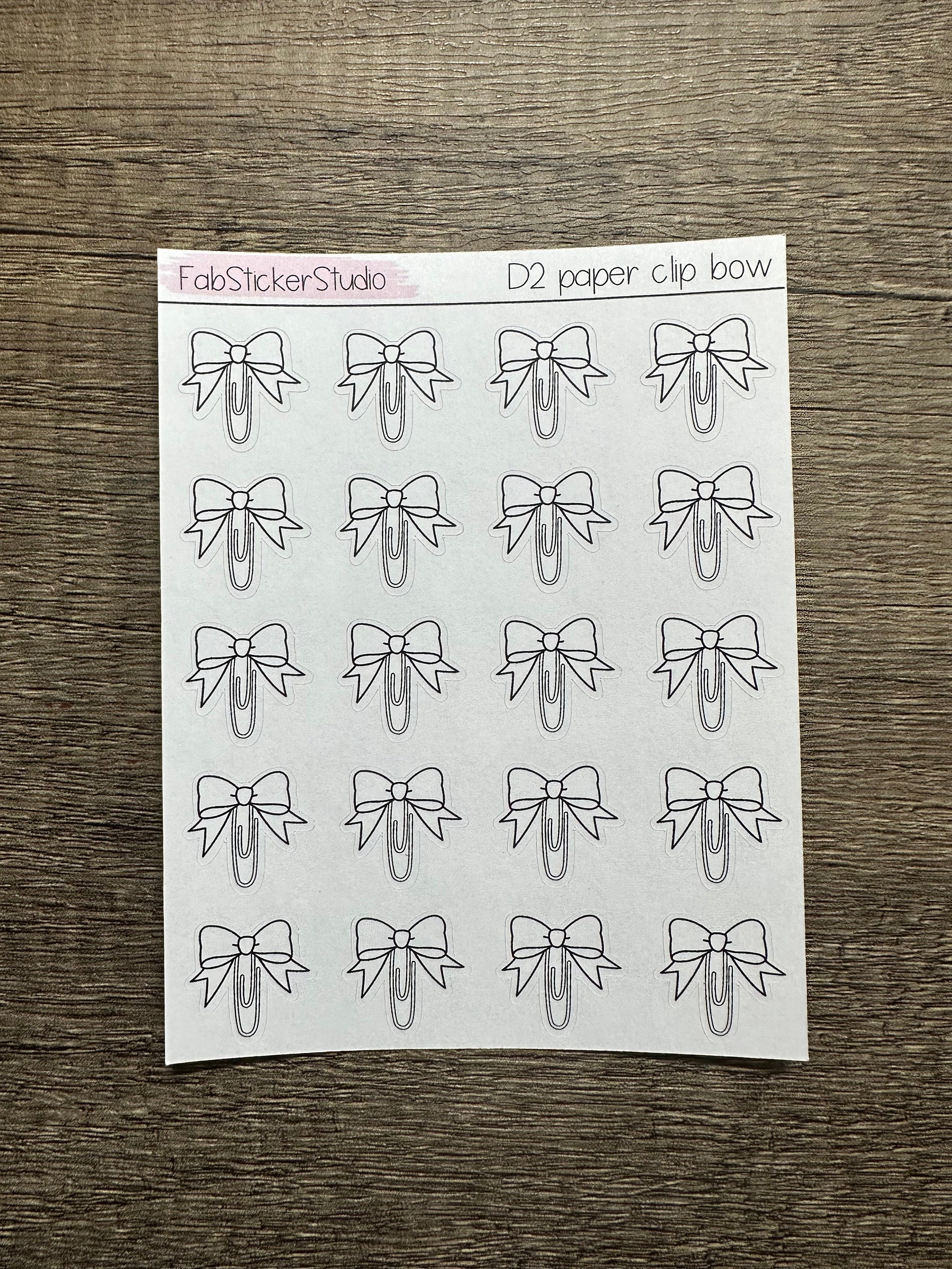 Paper Clip Bow Sticker D2 - Etsy