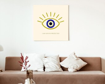 Traditional Black and Tan Evil Eye Printable Wall Decor Mid-century ...
