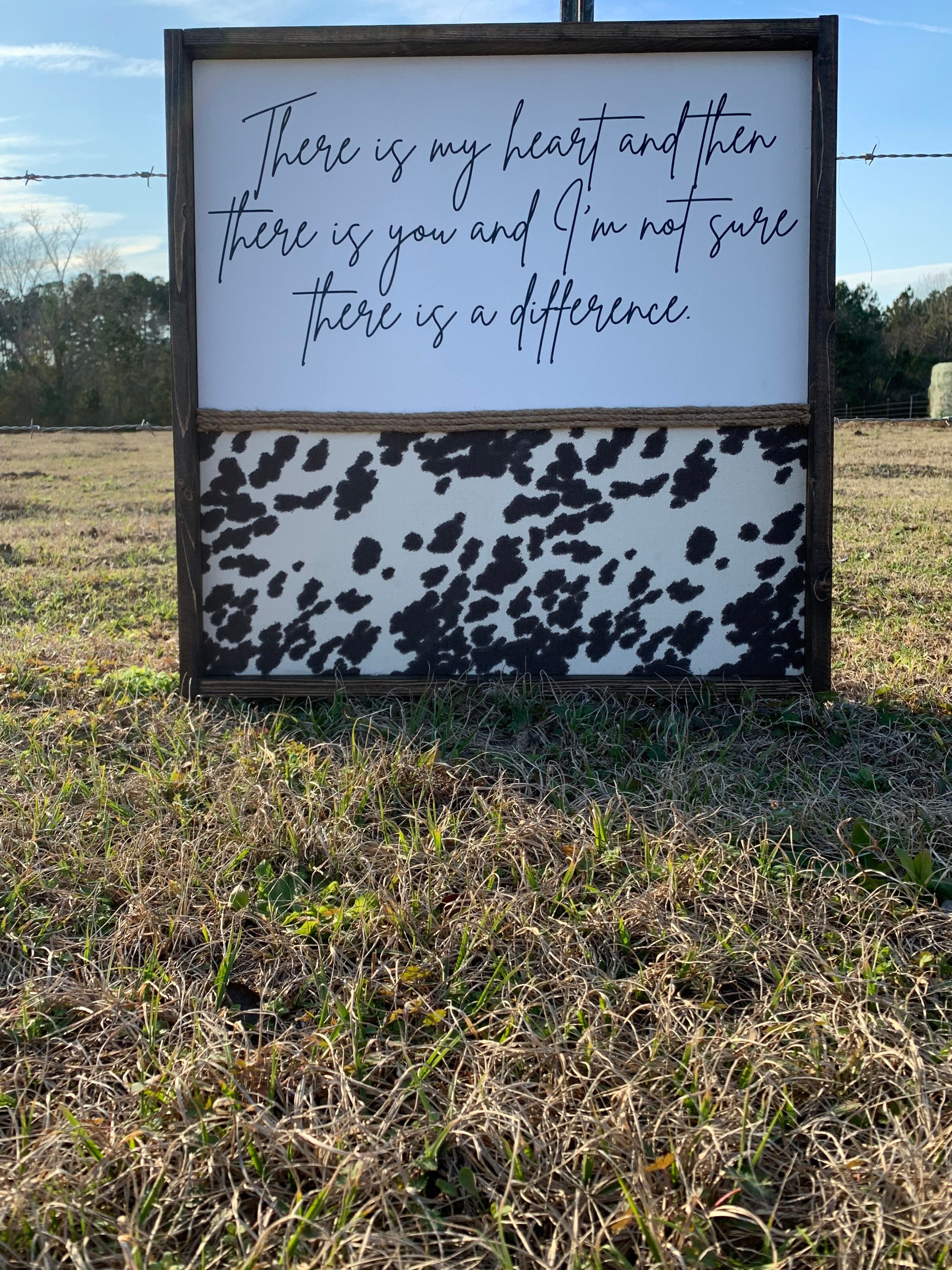 Cow Hide Wall Sign Western Decor Framed Signs - Etsy