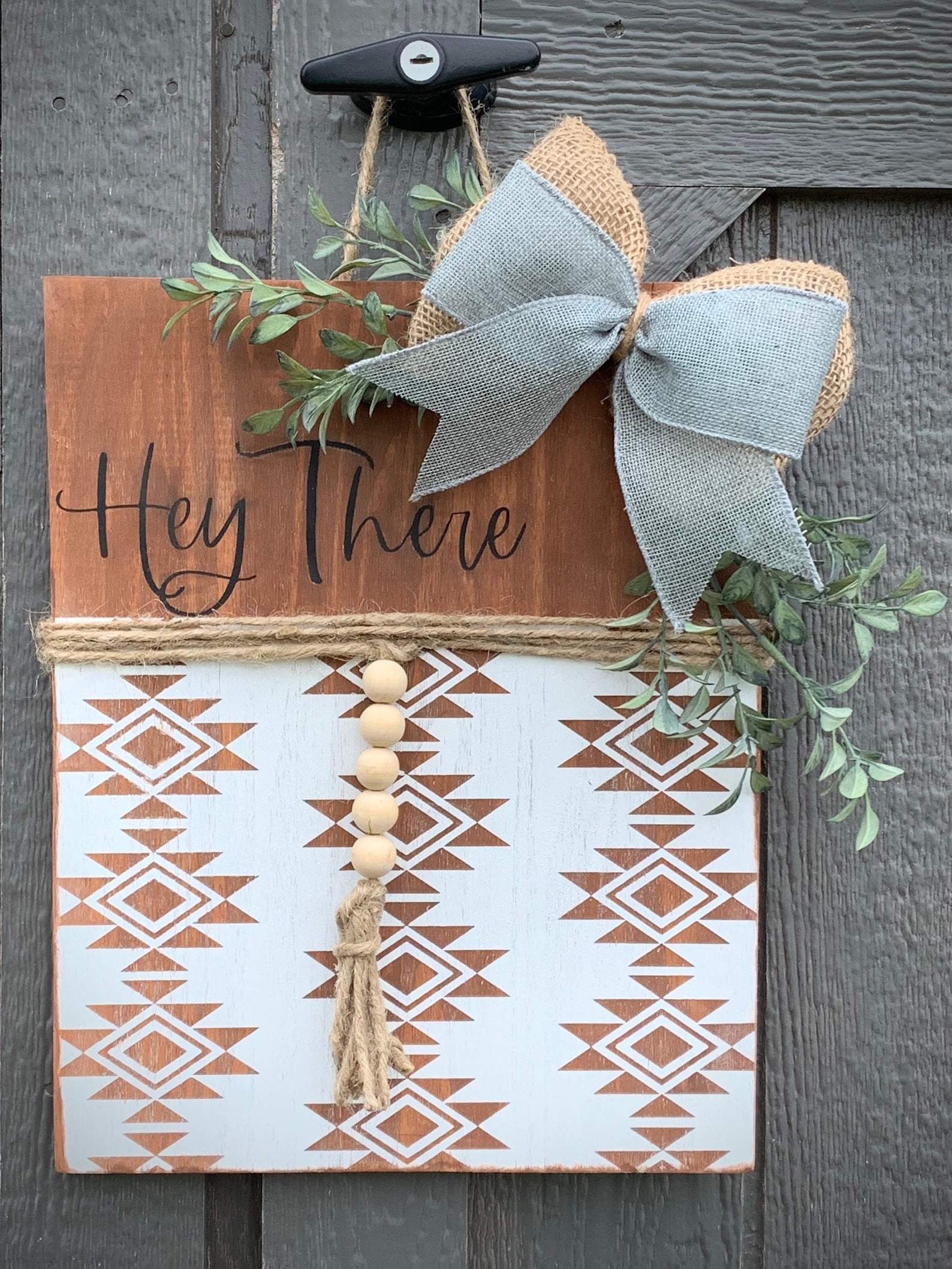 Western Door Hanger Square Aztec Door Hanger Housewarming - Etsy