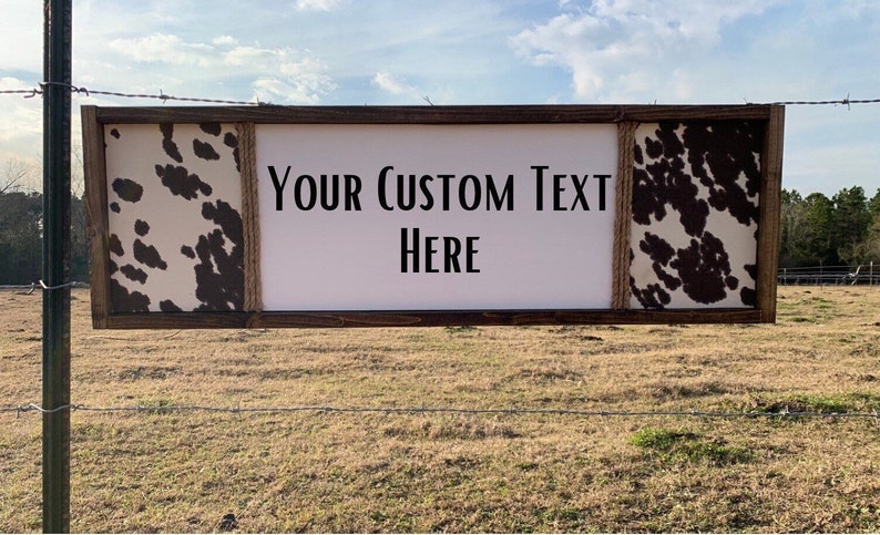 Custom Cow Hide Wall Sign Western Wall Decor Customizable - Etsy