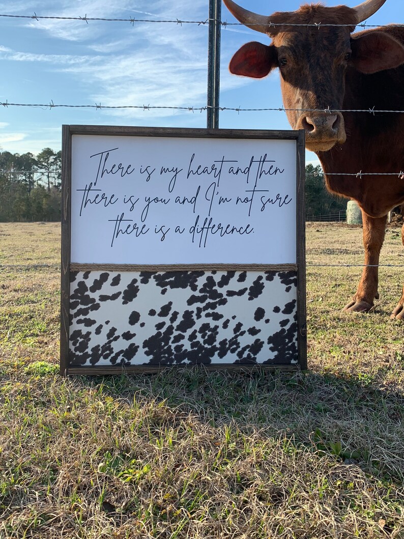 Cow Hide Wall Sign Western Decor Framed Signs - Etsy