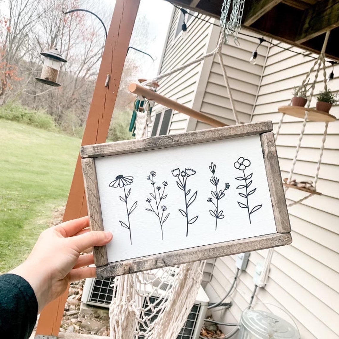 Wildflower Sign Farmhouse Spring Sign Botanical Sign | Etsy