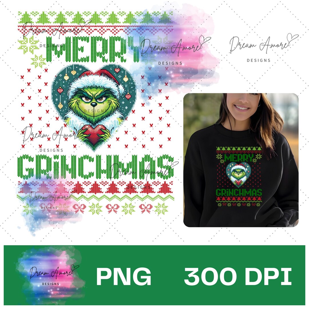 Merry Grinchmas Sweater Png Grinch Ugly Sweater Png Grinchmas Sweater ...