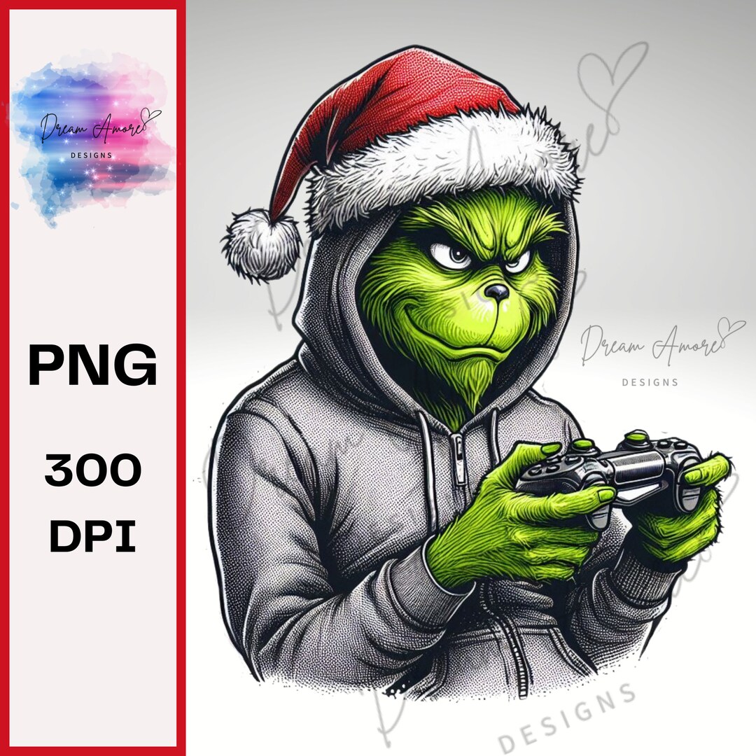 Grinch Playing Video Games Png Gaming Grinch Png Grinch Sublimation ...