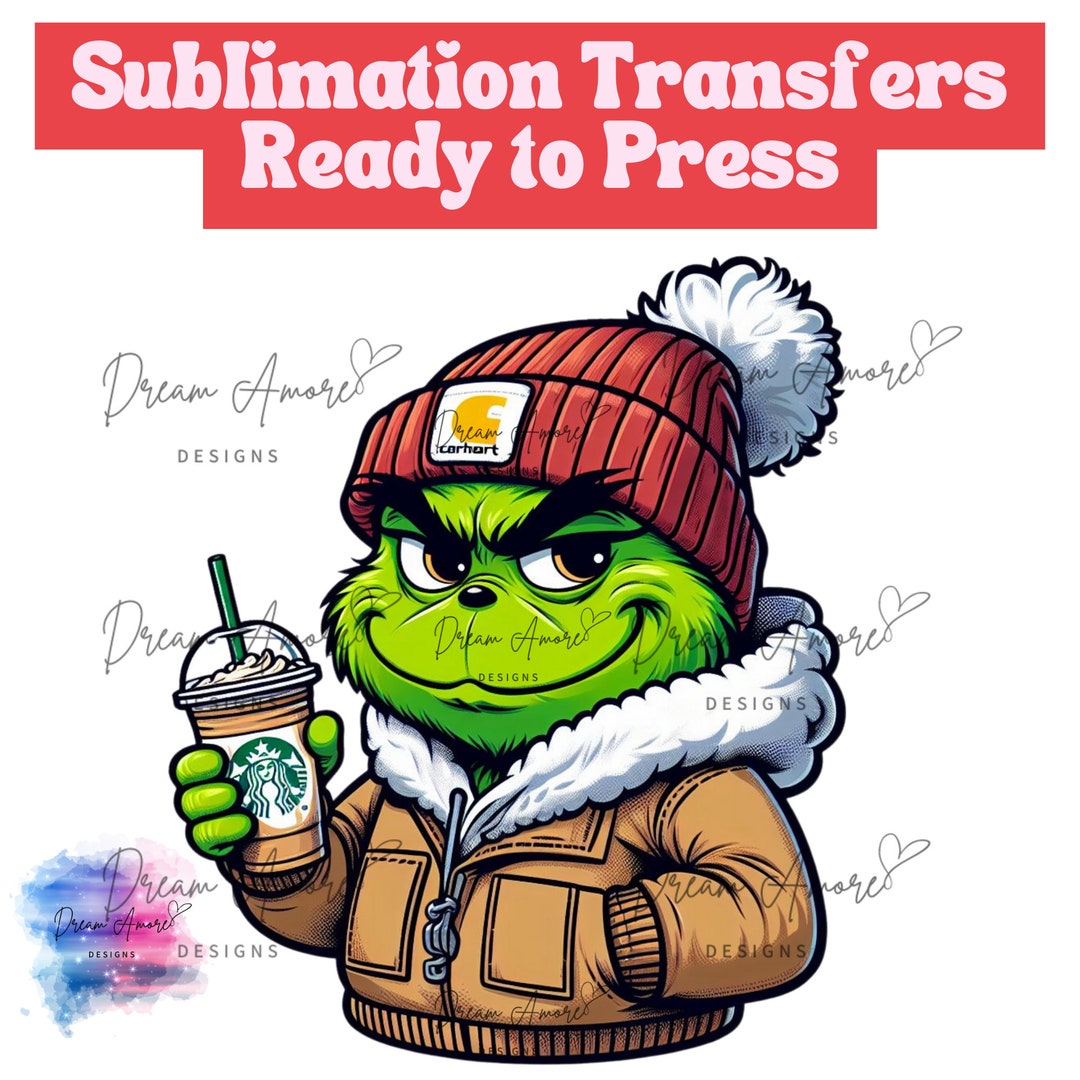 Sublimation Transfers Ready to Press Grinch in Jacket With Frozen ...