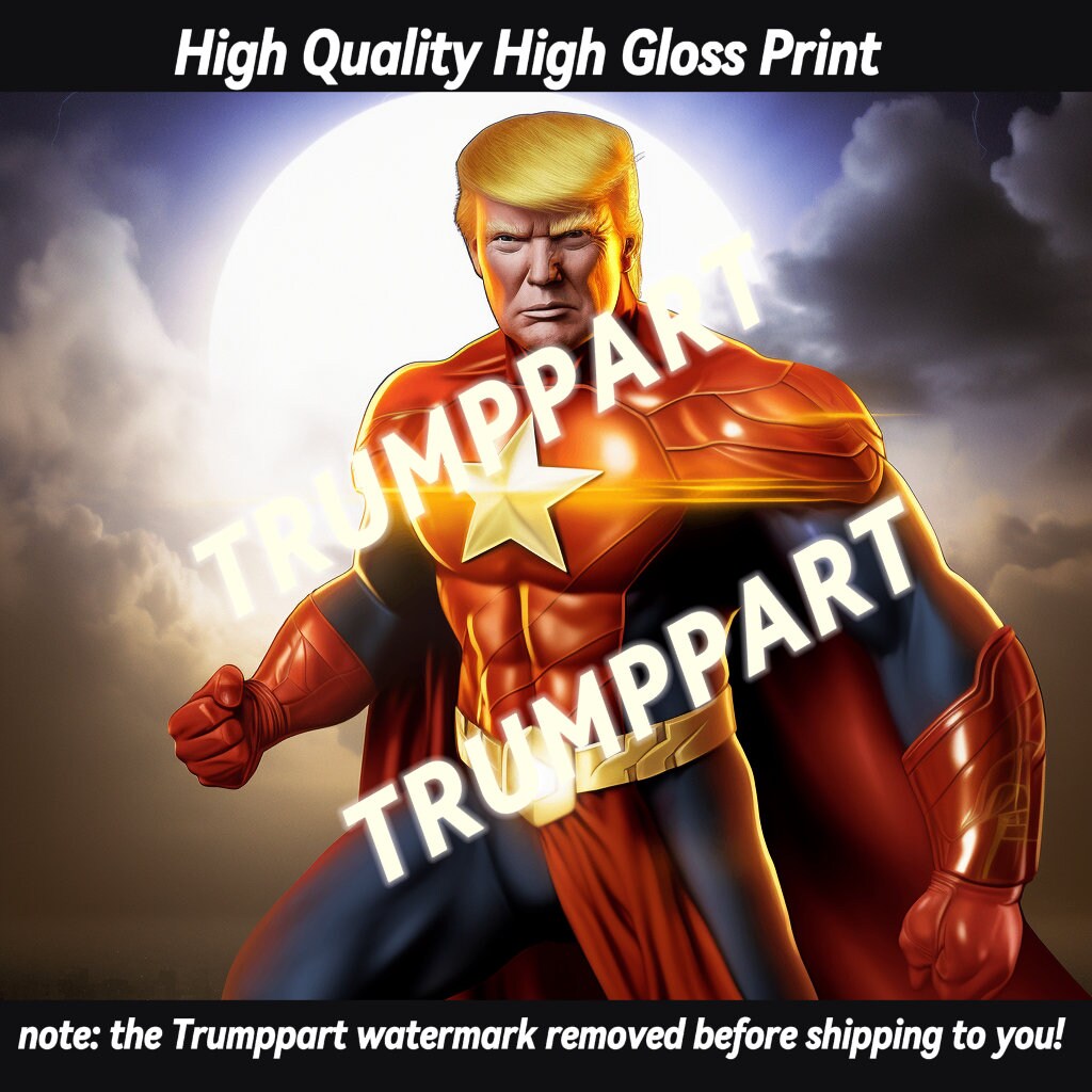 Donald Trump, High-quality Gloss Finish Art, One-of-a-kind for Man-cave ...