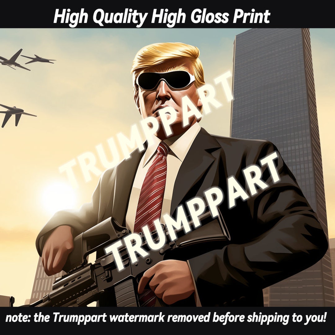 Donald Trump, High-quality Gloss Finish Art, One-of-a-kind for Man-cave ...