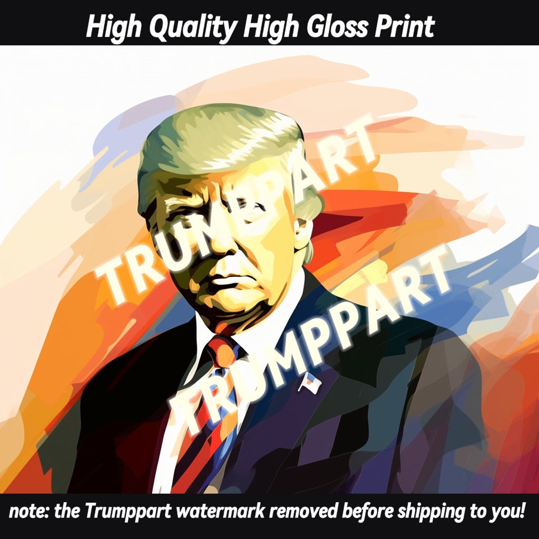 Donald Trump, High-quality Gloss Finish Art, One-of-a-kind for Man-cave ...