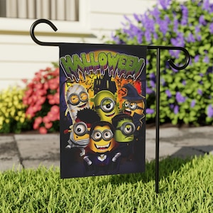 Minions Halloween Garden or Home Flag Banner - Etsy