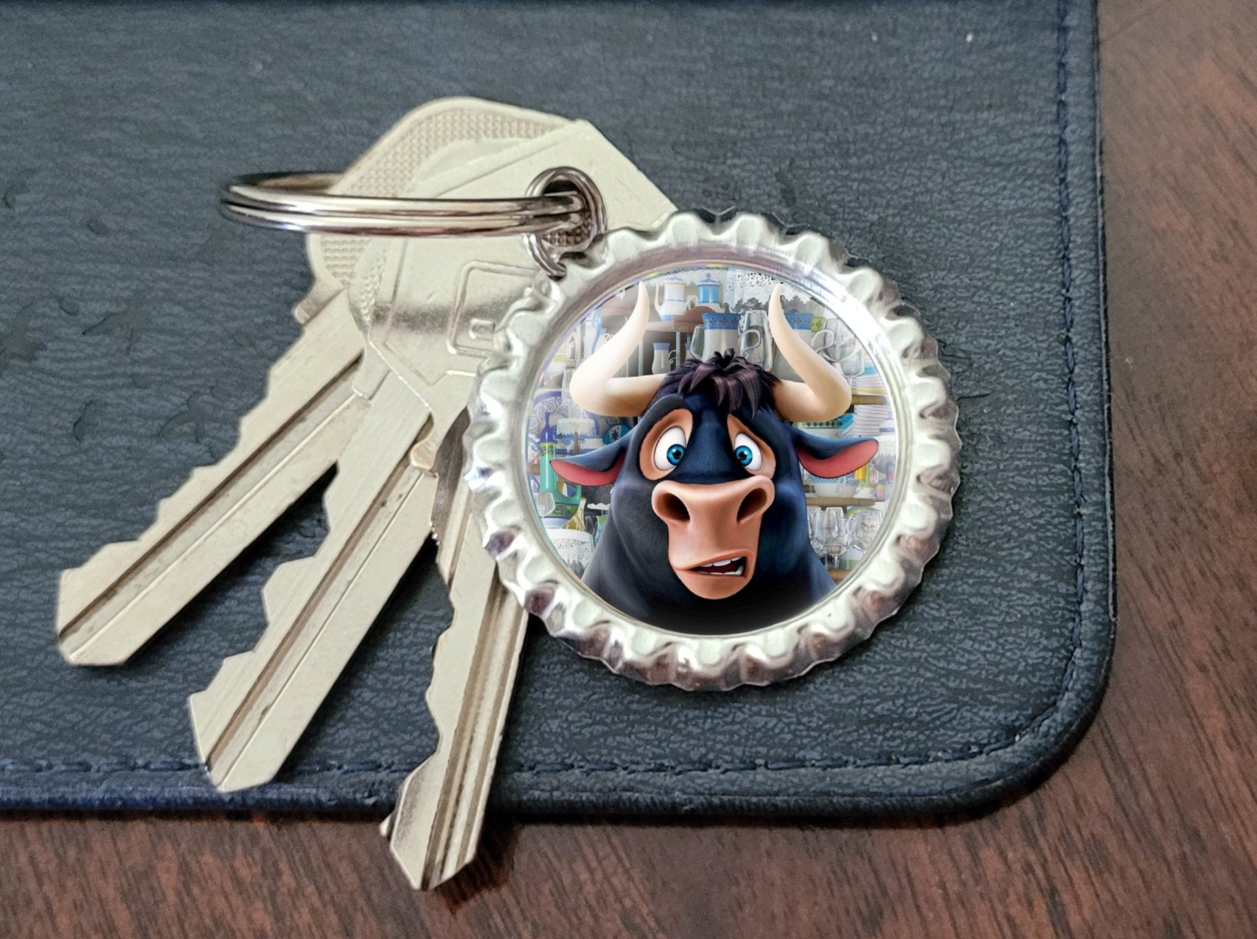 Ferdinand the Bull From Disney's Ferdinand. Bottlecap Keychain, Keyring ...