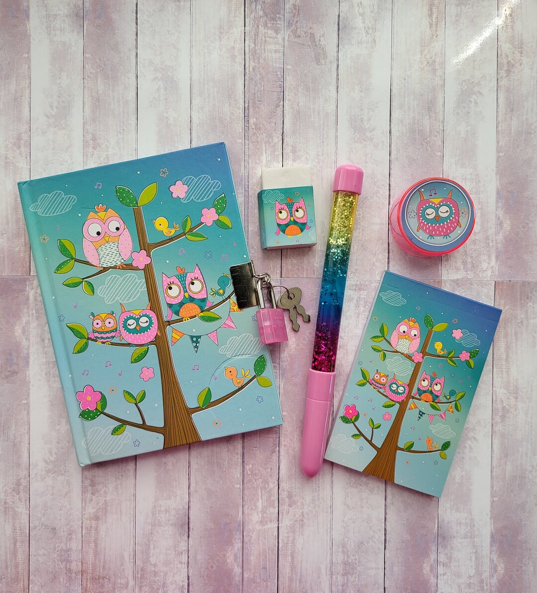 Owls Journal Diary Notebook and Accessories. Good for School And/or ...