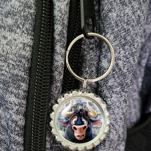 Ferdinand the Bull From Disney's Ferdinand. Bottlecap Keychain, Keyring ...