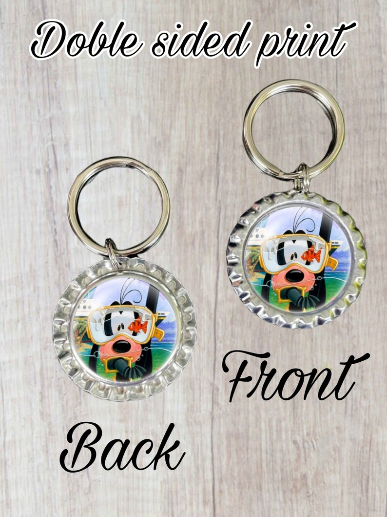 Goofy From Disney. Bottlecap Keychain Keyring Bag Charm - Etsy