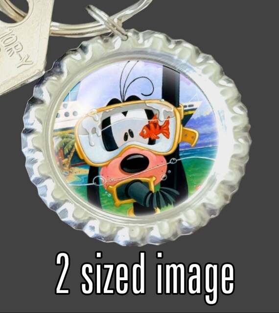 Goofy From Disney. Bottlecap Keychain Keyring Bag Charm - Etsy