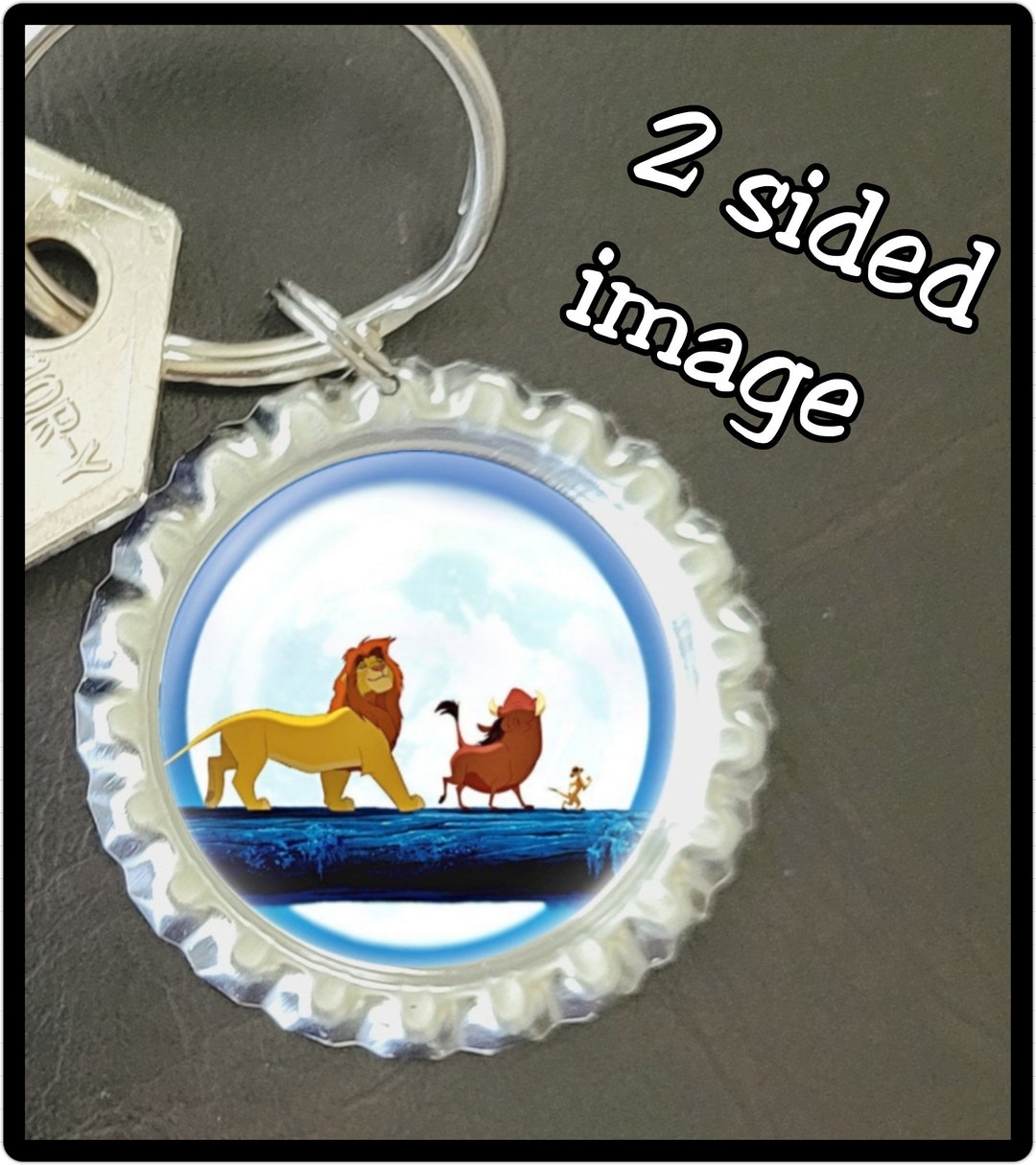 Simba, Timon and Pumba From Disney's the Lion King. Bottlecap Keychain ...