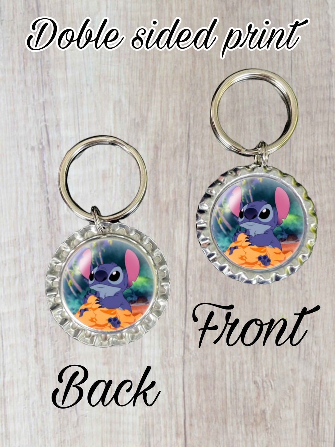 Stitch. From Disney's Lilo & Stitch. Bottlecap Keychain, Keyring, Bag ...