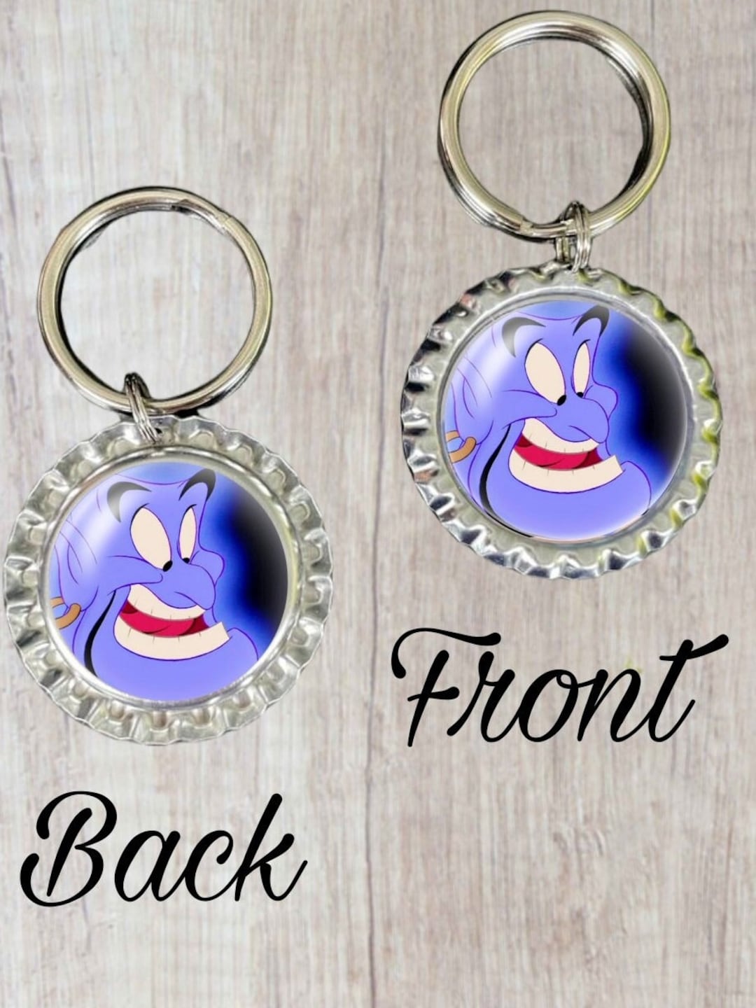Genie From Disney's Aladdin. Bottlecap Keychain, Keyring, Bag Charm ...
