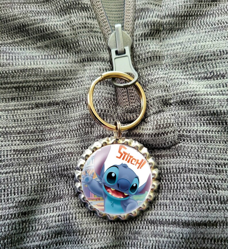 Stitch. Disney Lilo and Stitch Bottlecap Keyring Bag Charm - Etsy