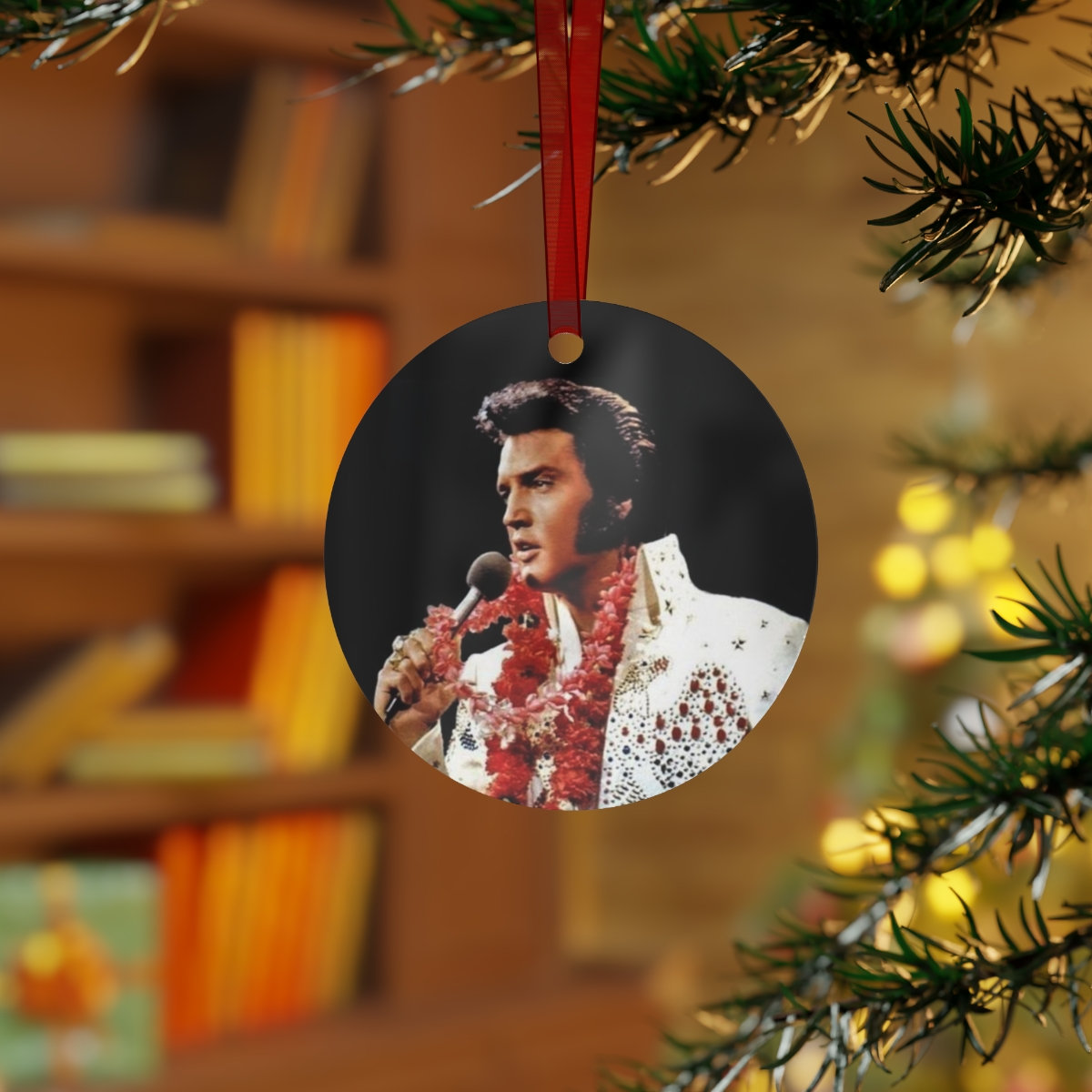 Elvis Christmas Ornament. Elvis Presley Metal Christmas Ornament.