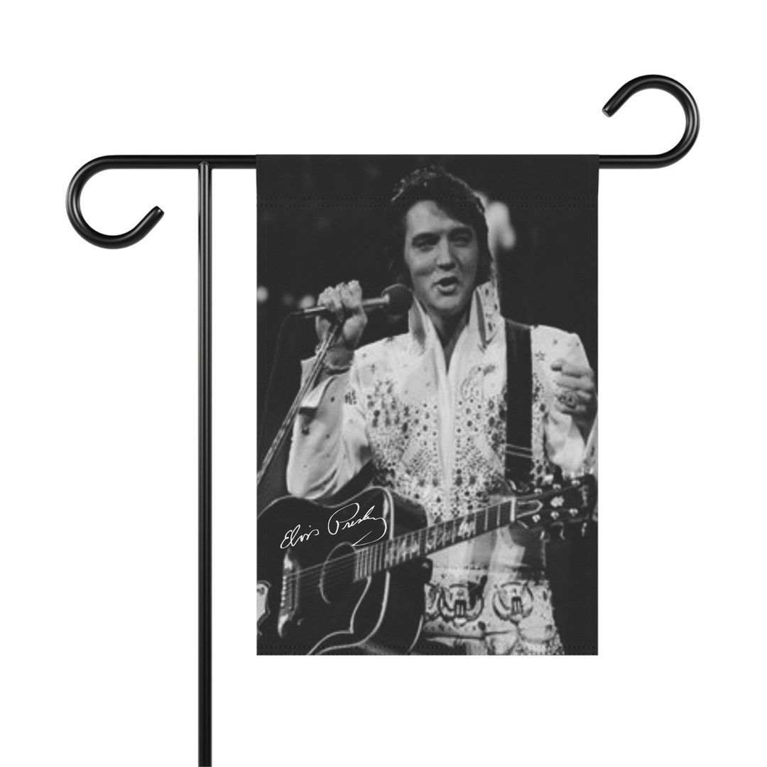 Elvis Presley Singing and Playing Guitar Custom Garden or Home Flag ...