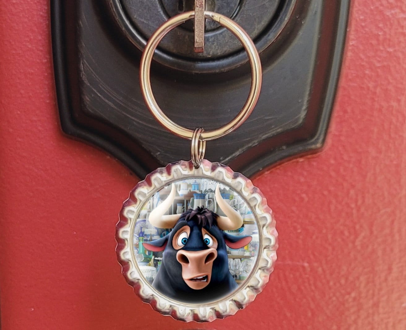 Ferdinand the Bull From Disney's Ferdinand. Bottlecap Keychain, Keyring ...