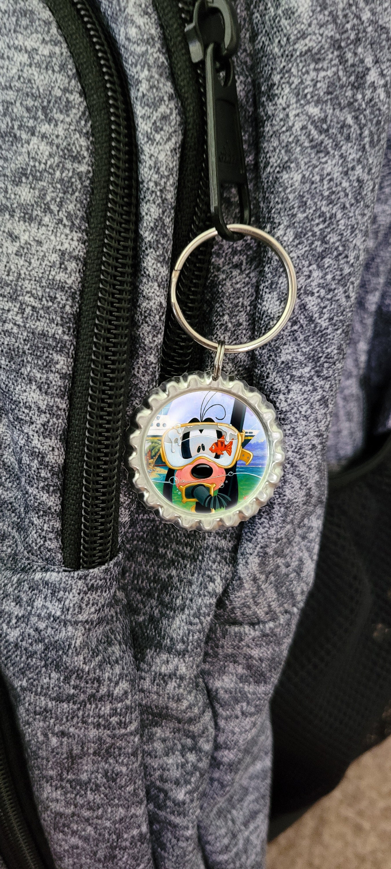 Goofy From Disney. Bottlecap Keychain Keyring Bag Charm - Etsy