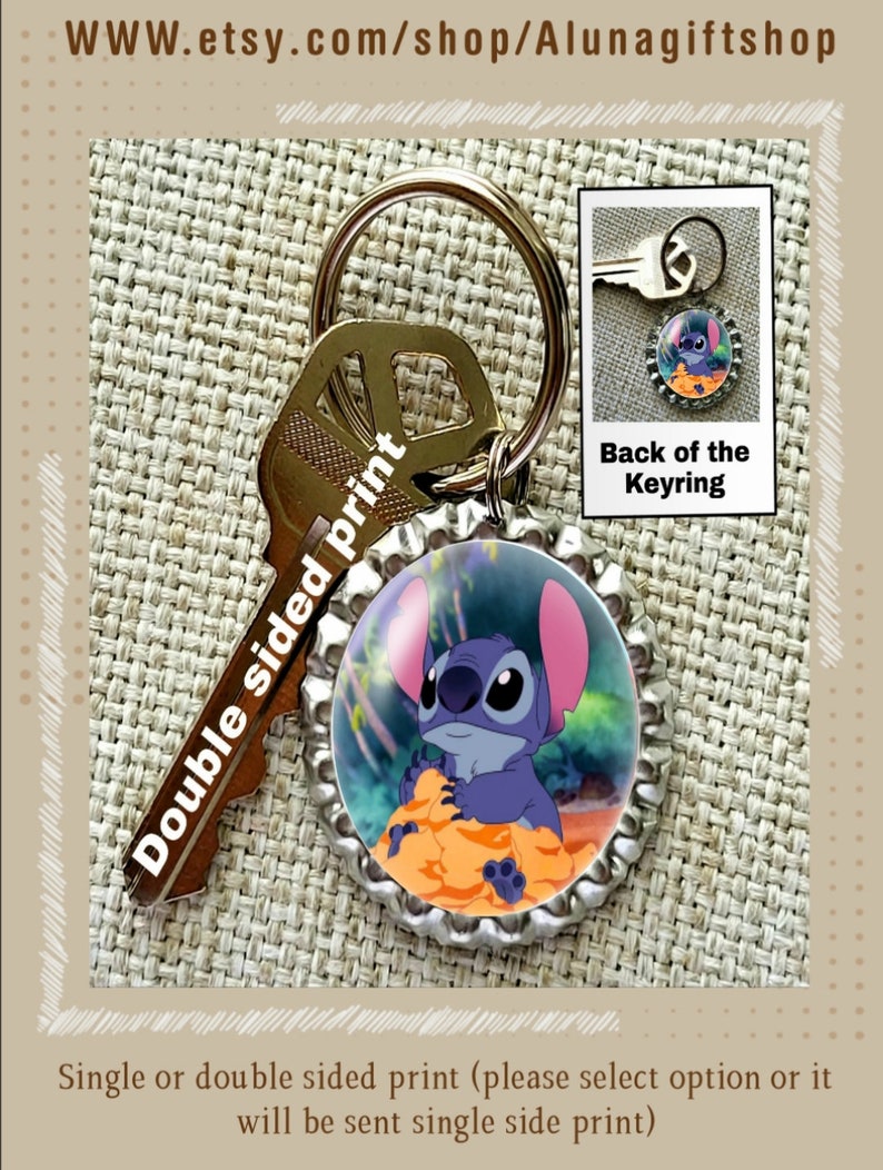 Stitch. From Disney's Lilo & Stitch. Bottlecap Keychain - Etsy