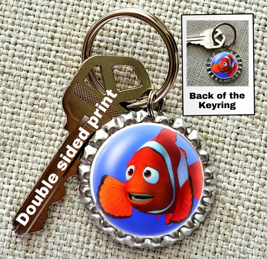 Marlin (worried) Fish From Disney's Finding Nemo. Bottlecap Keychain ...