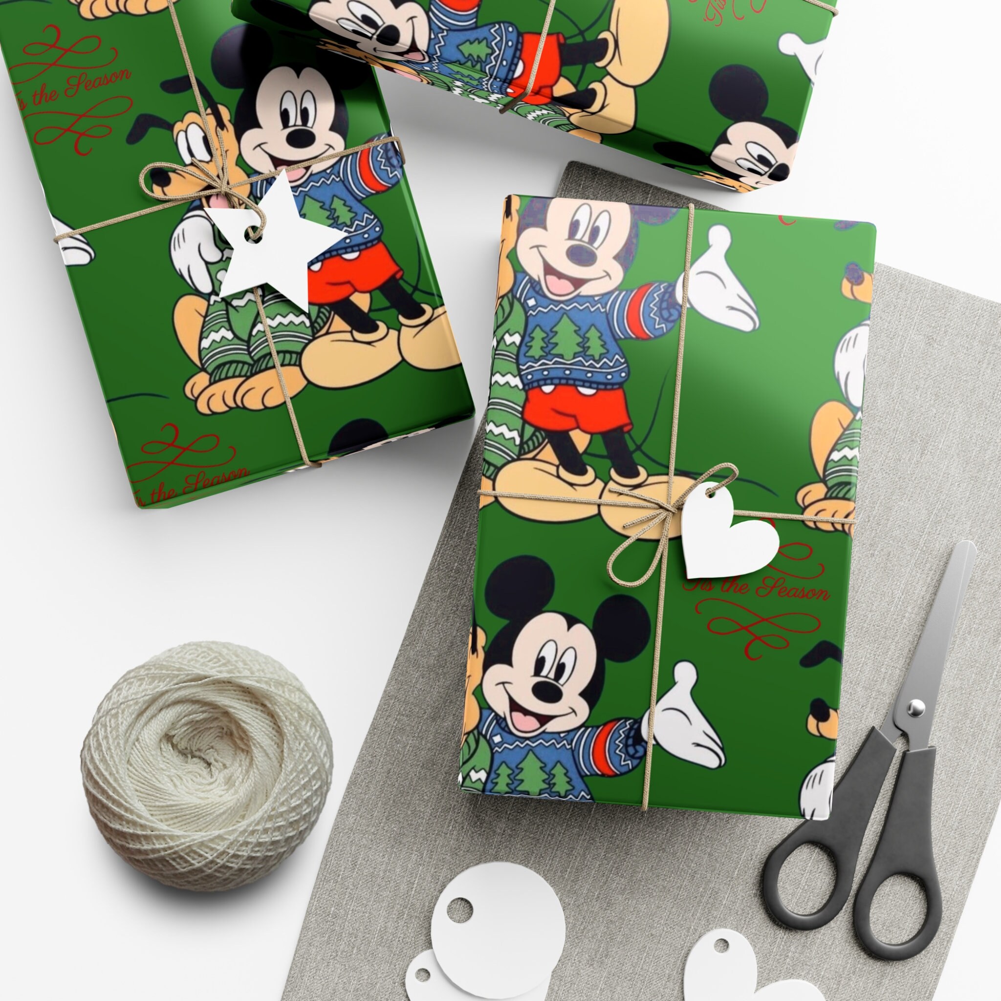 Wrapping Paper, Disney Gift Wrap Featuring Mickey Mouse and His Beloved ...