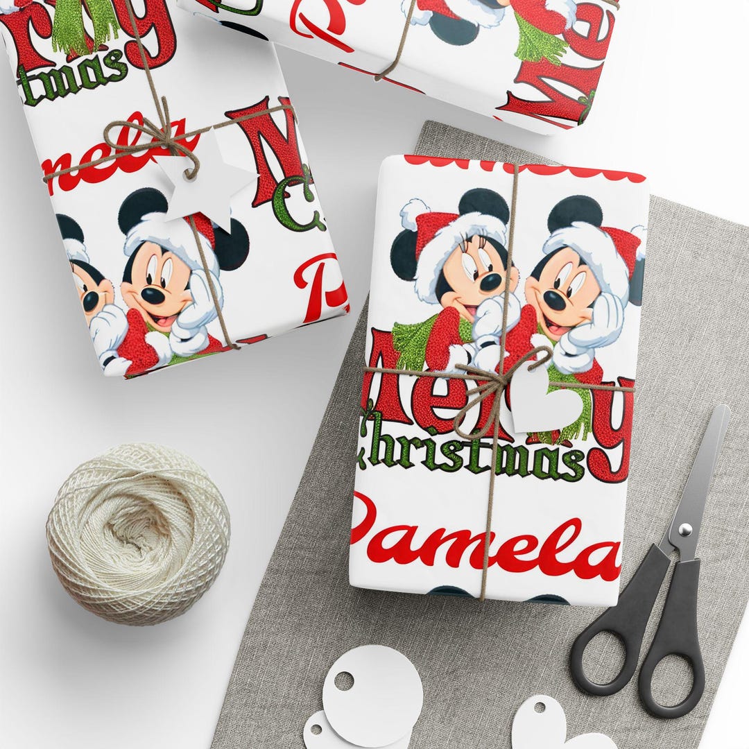 Wrapping Paper, Disney Gift Wrap Featuring Mickey Mouse and Minnie ...