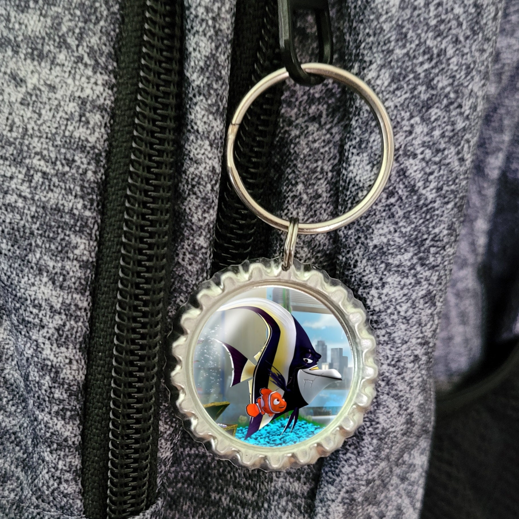 Nemo and Gill From Disney's Movie Finding Nemo Bottlecap Keychain ...