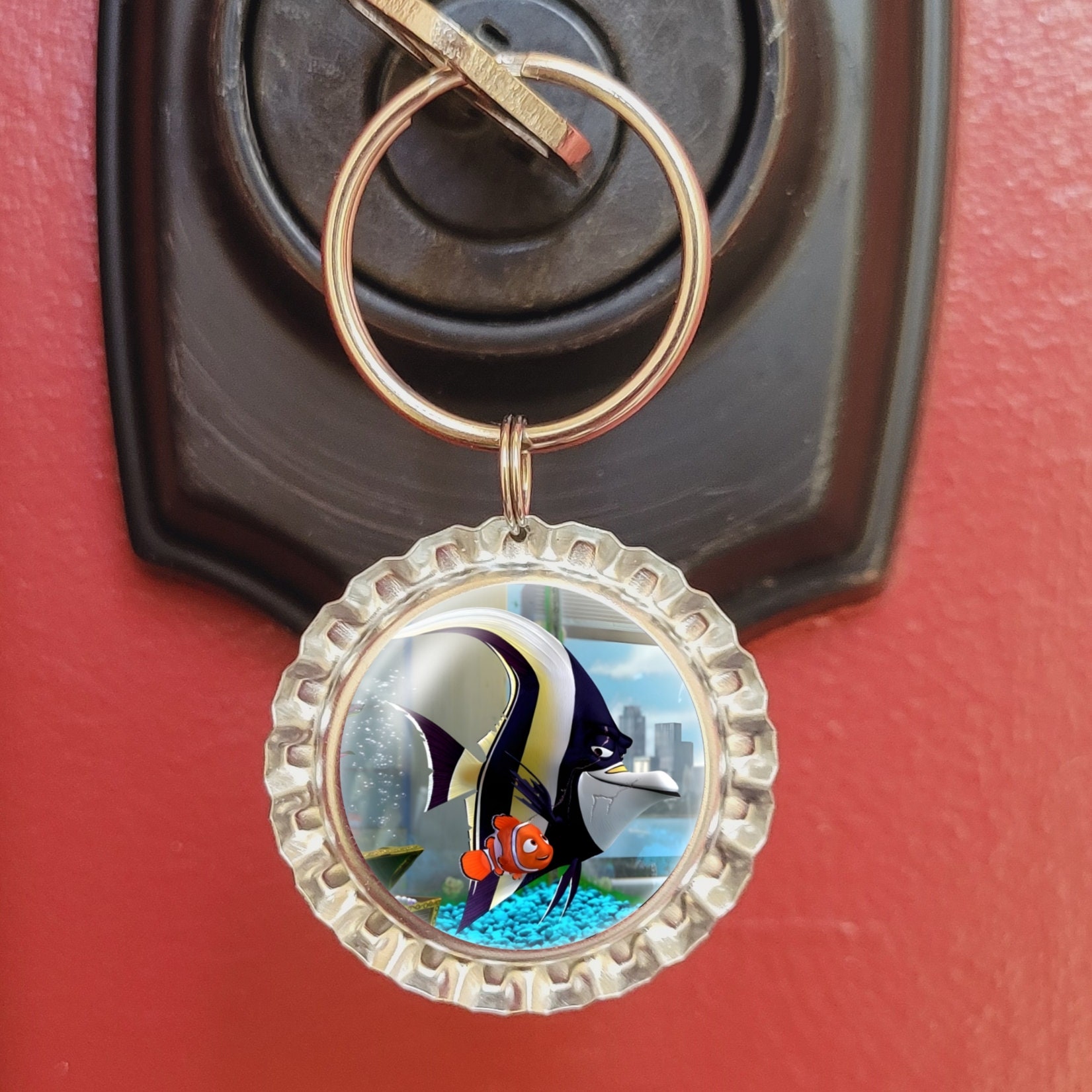 Nemo and Gill From Disney's Movie Finding Nemo Bottlecap Keychain ...