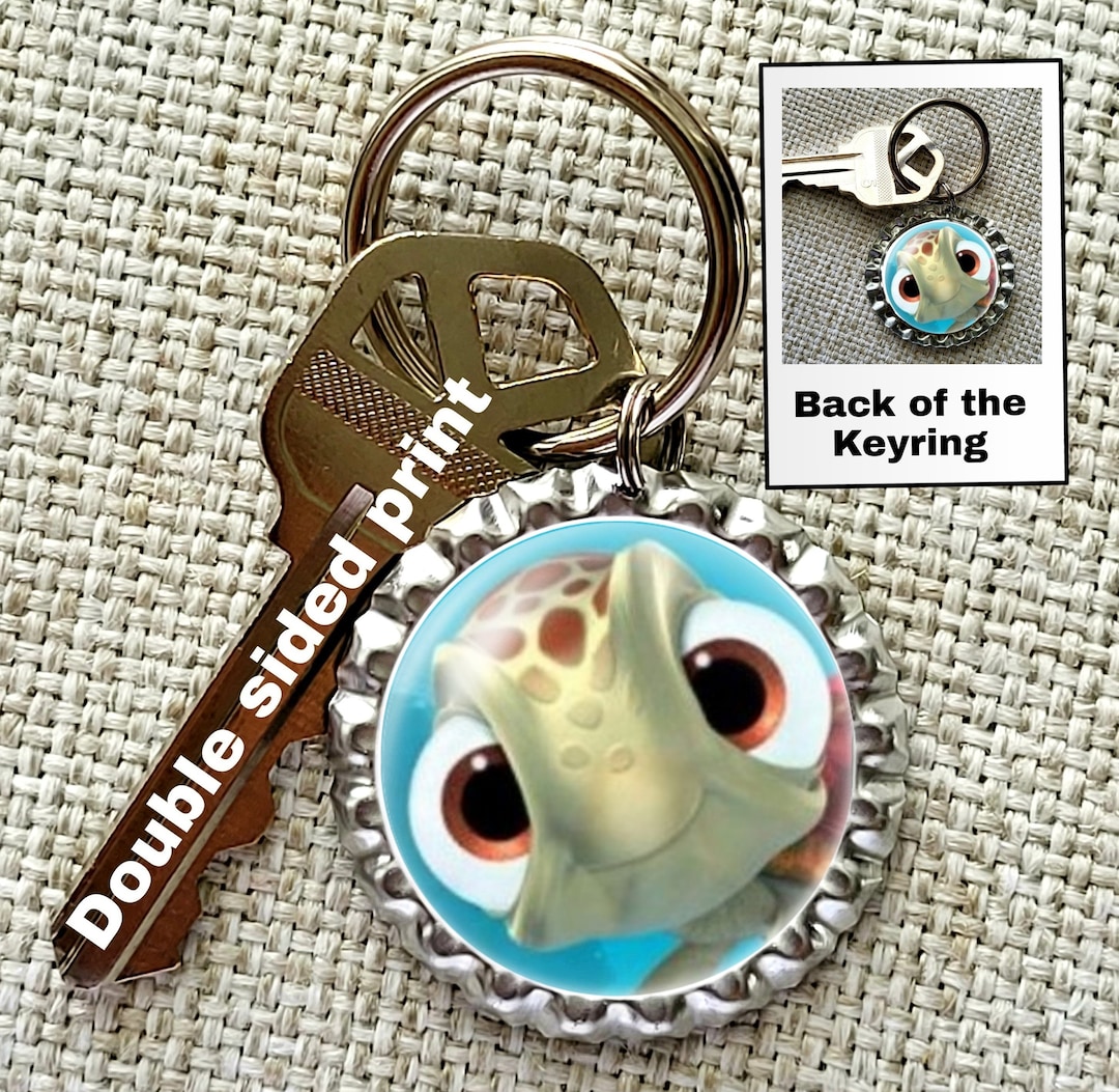 Squirt Finding Nemo Bottlecap Keychain, Handmade Bag Charm - Etsy