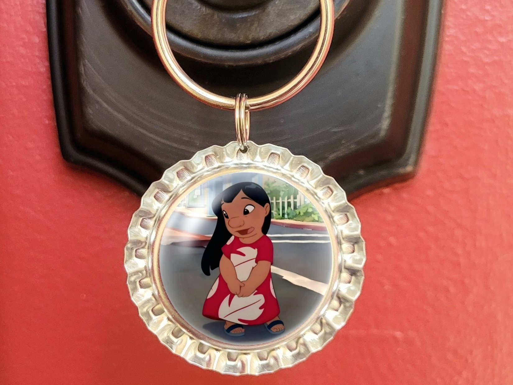 Lilo From Disney's Lilo & Stitch. Bottlecap Keychain, Keyring, Bag ...