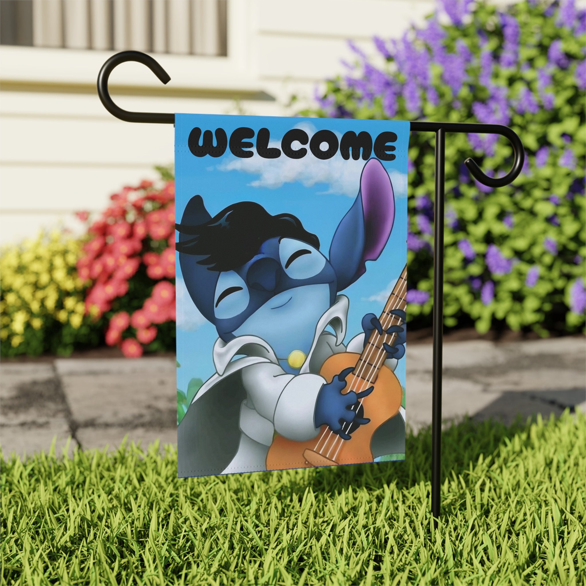 Disney Stitch as Elvis Presley Playing Guitar in His White Performance ...