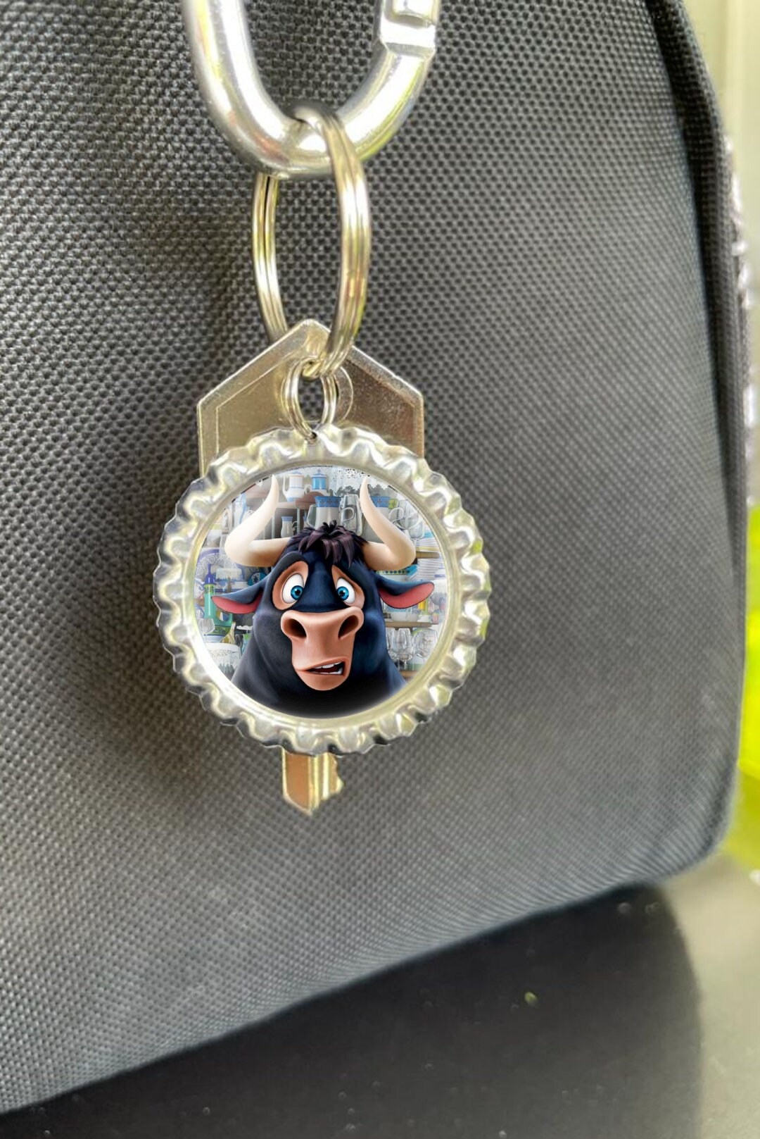 Ferdinand the Bull From Disney's Ferdinand. Bottlecap Keychain, Keyring ...