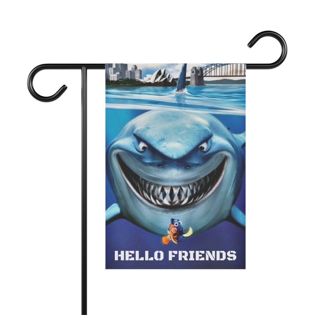Finding Nemo Garden Flag: Bruce, Dory, Marlin Hello Friends Banner - Etsy