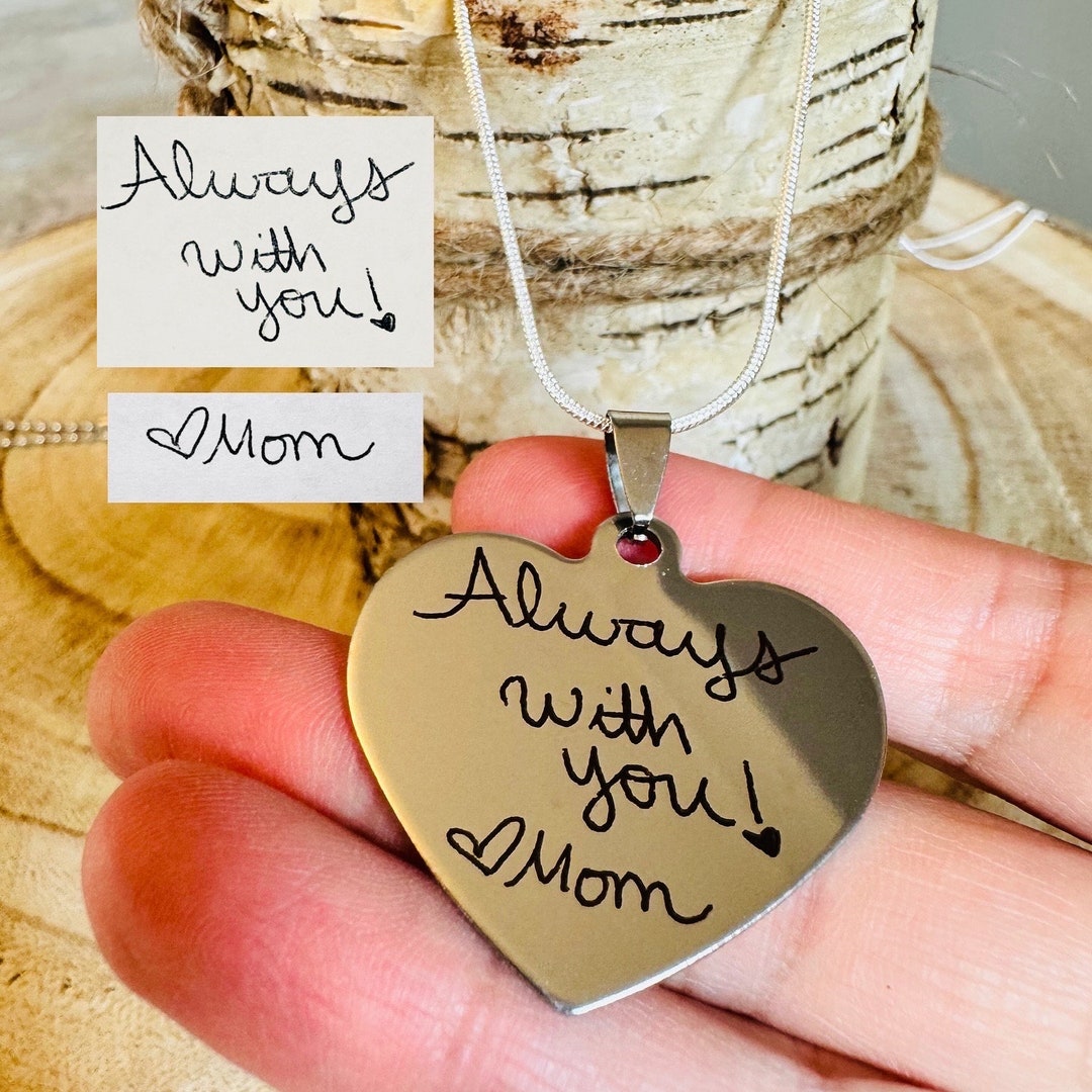 Engraved Drawing/text Necklace / Custom Necklace / Stainless Steel ...