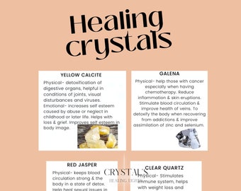 Crystal Healing Guide Chart - Etsy