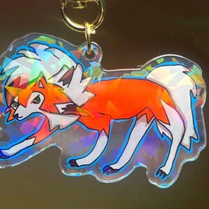Pokémon Dusk Lycanroc Acrylic Holographic Keychain - Etsy